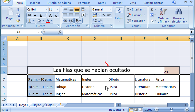 TECNOLOGÍA E INFORMÁTICA 8 y 9: 4 Lección: Ocultar filas en Excel .: 4 ...