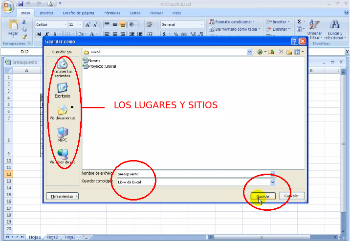TECNOLOGÍA E INFORMÁTICA 8 y 9: 1 Lección: Guardar un archivo de Excel ...